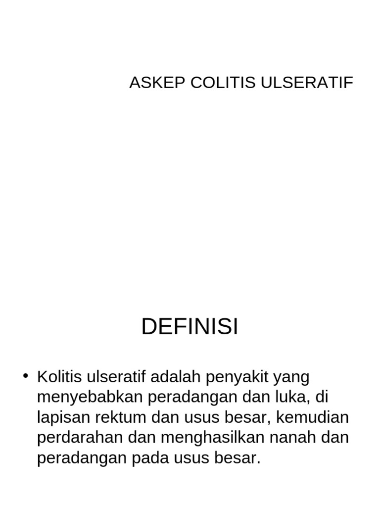 Askep Colitis Ulseratif: N. Yulianingsih Kodim | PDF