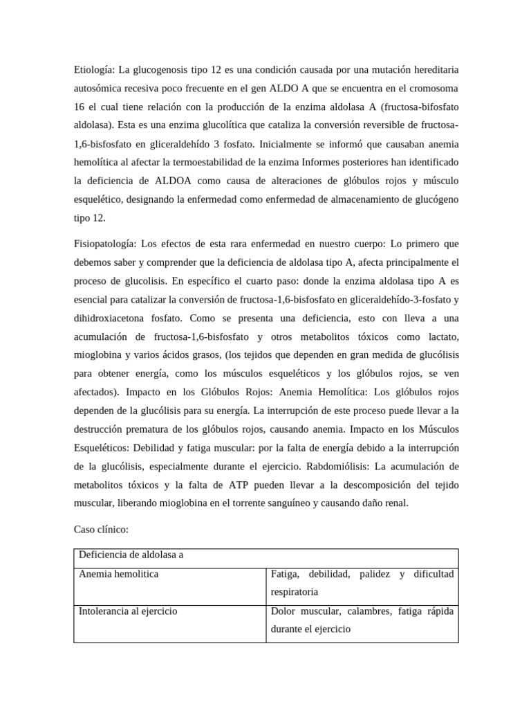 Expo Bioquimica Aldolasa A Deficiencia | PDF