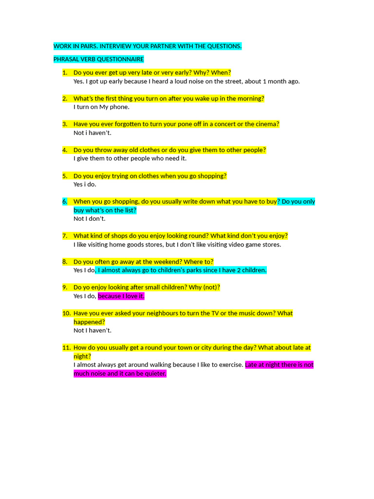 WORK IN PAIRS....... Speaking 3 Pairs | PDF