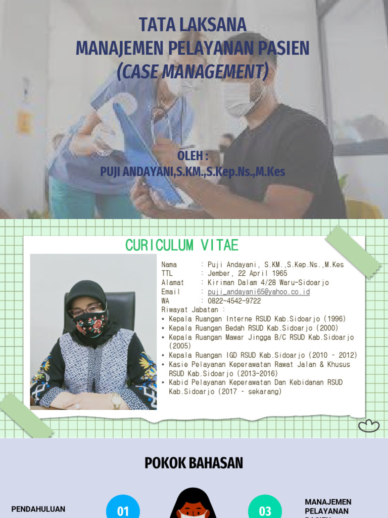 Bu Puji Andayani Materi 7 Tata Laksana Manajemen Pelayanan Pasien (Case Management) | PDF
