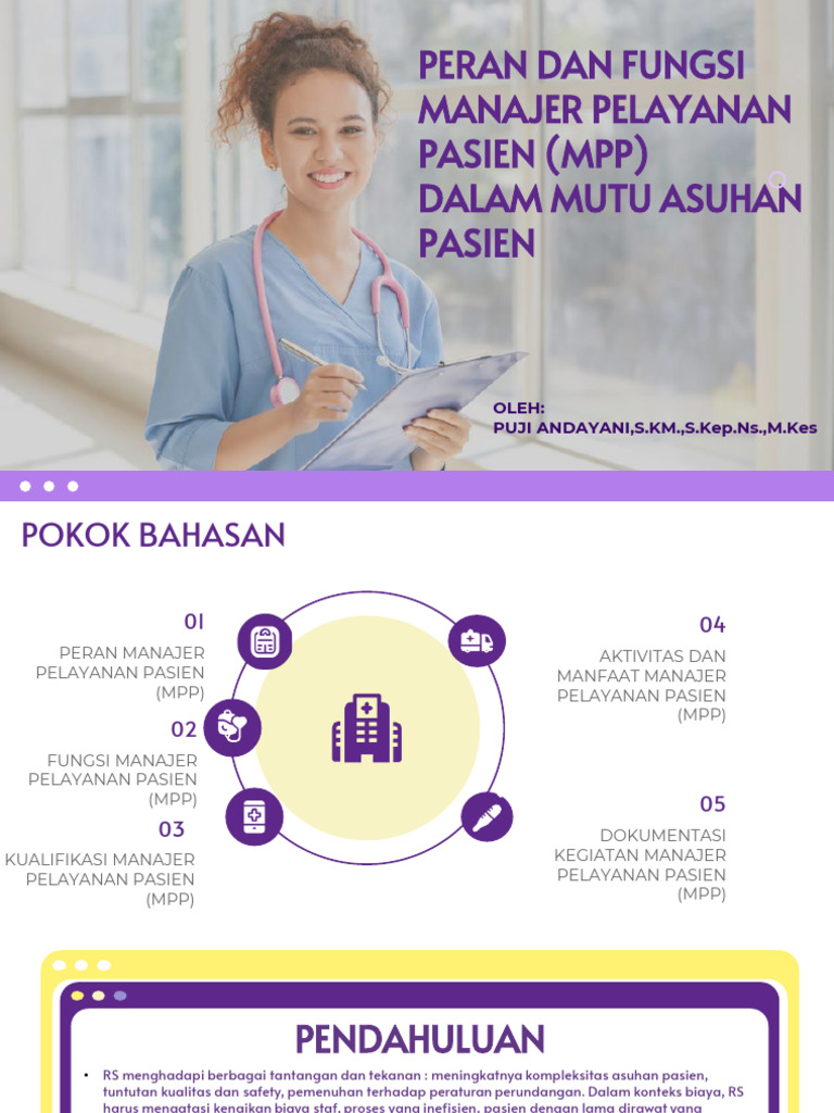 Bu Puji Andayani Materi 8 Peran Dan Fungsi Manajer Pelayanan Pasien (MPP) Dalam Mutu Asuhan ...