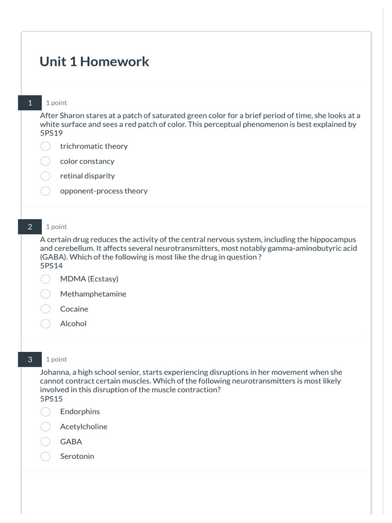 AP Psychology Unit 1 Homework | PDF