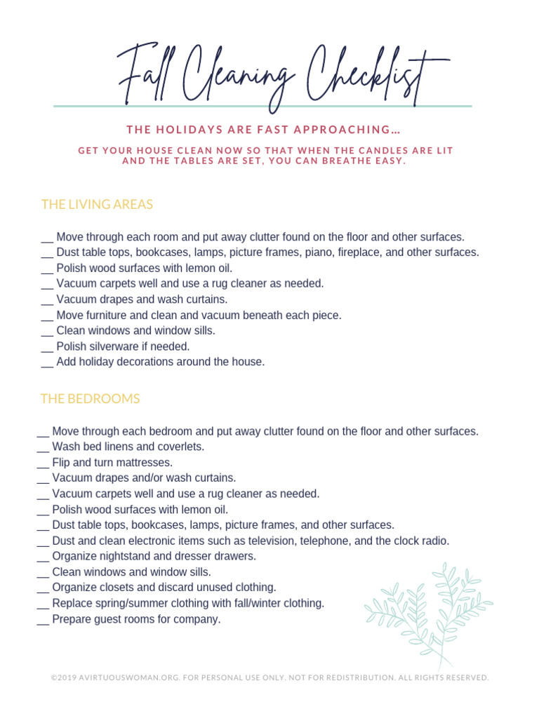 2020-Fall-Cleaning-Checklist | PDF