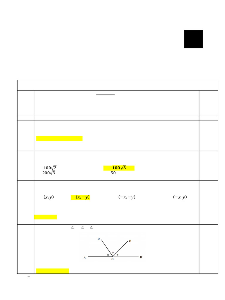 Answer Key SET B Maths First Term Exam Class IX (2022-23) | PDF