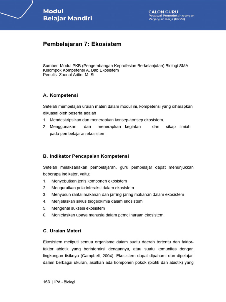 MODUL PPPK BIOLOGI PB 7 (Datadikdasmen - Om) | PDF