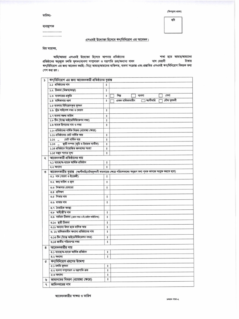 SME Application Form | PDF