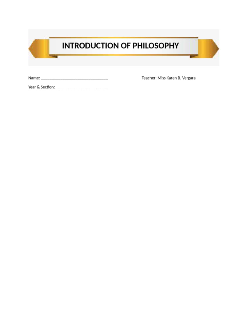 Introduction of Philosophy | PDF