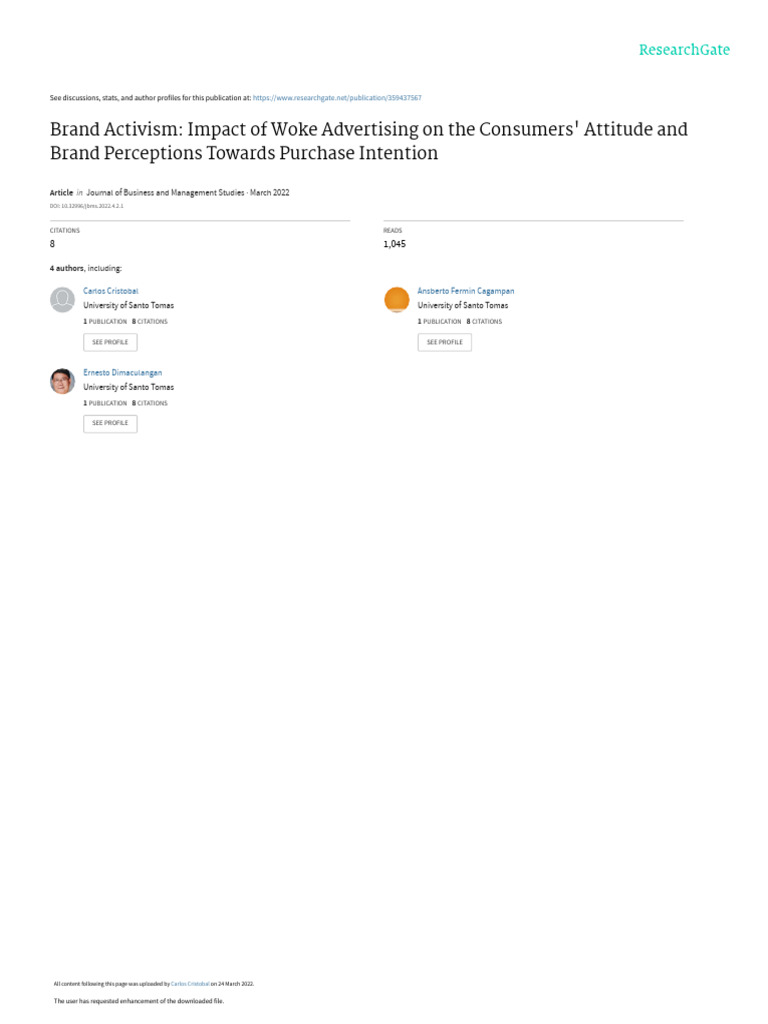 Brand Activism Impactof Woke Advertising | PDF