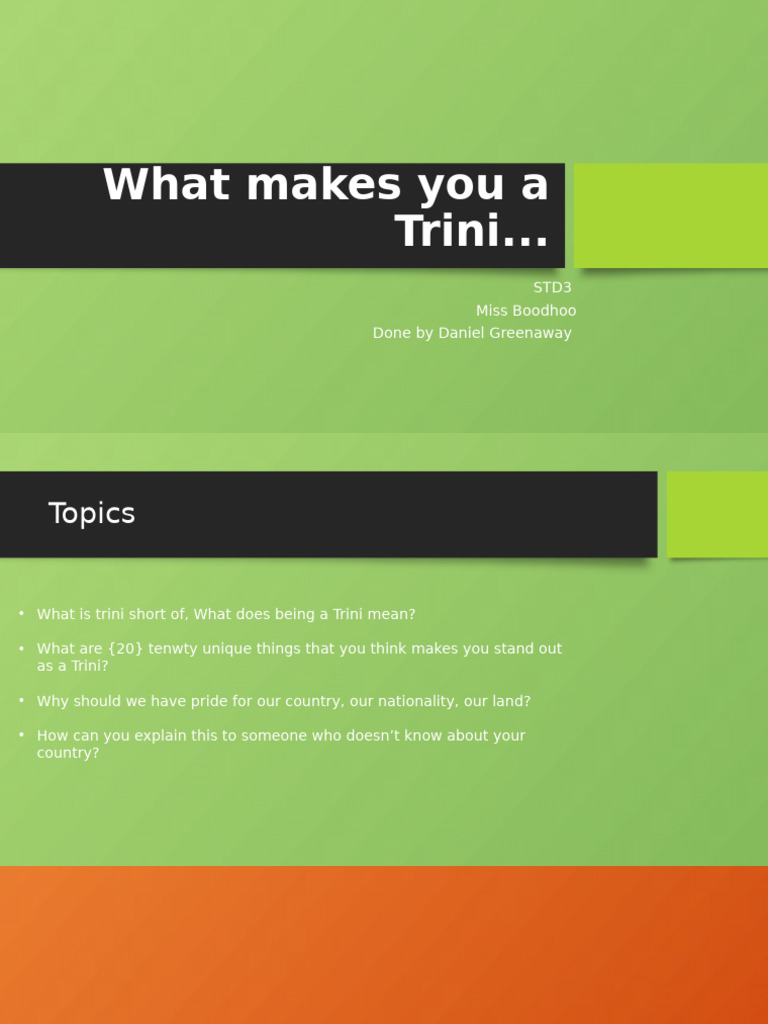 What Makes You A Trini | PDF