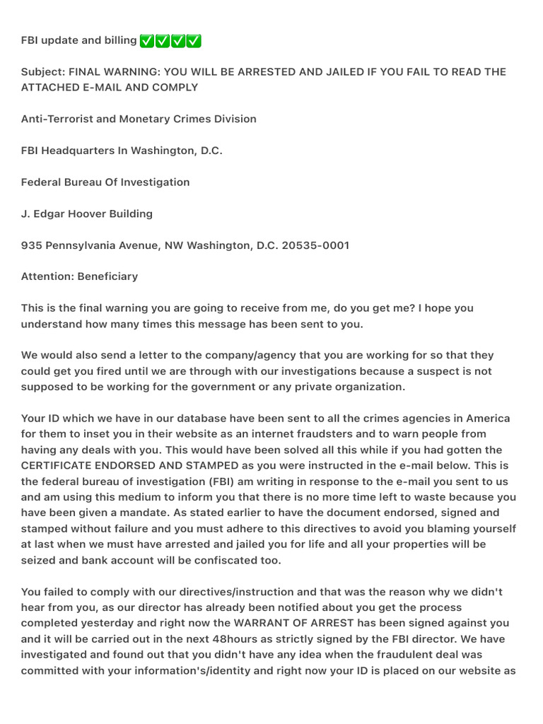 FBI Update and Billing 2 | PDF