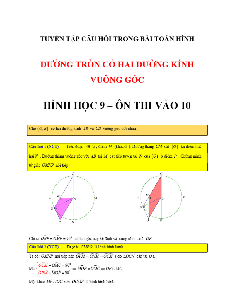 Đư NG Tròn Có Hai Đư NG Kính Vuông Góc | PDF