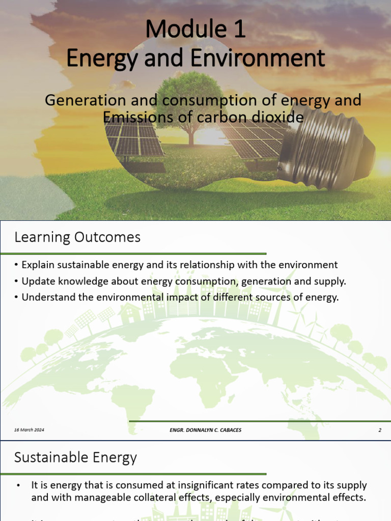 Module 1 - Energy and Environment | PDF