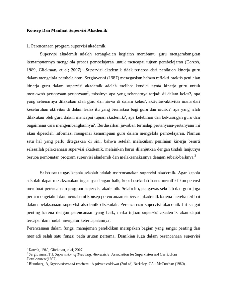Konsep Dan Manfaat Supervisi Akademik H PAI | PDF