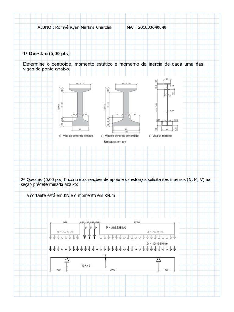 Romyê Ryan Martins Charcha - 1 Avaliação | PDF
