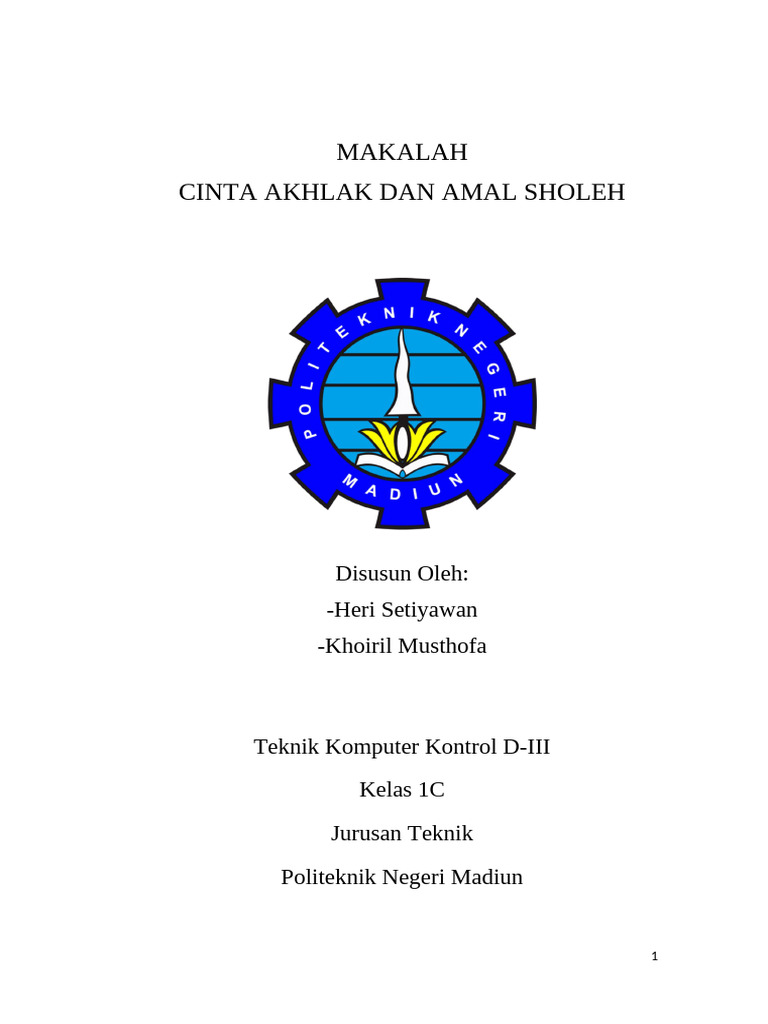 Cinta Akhlak Dan Amal Sholeh Pdf