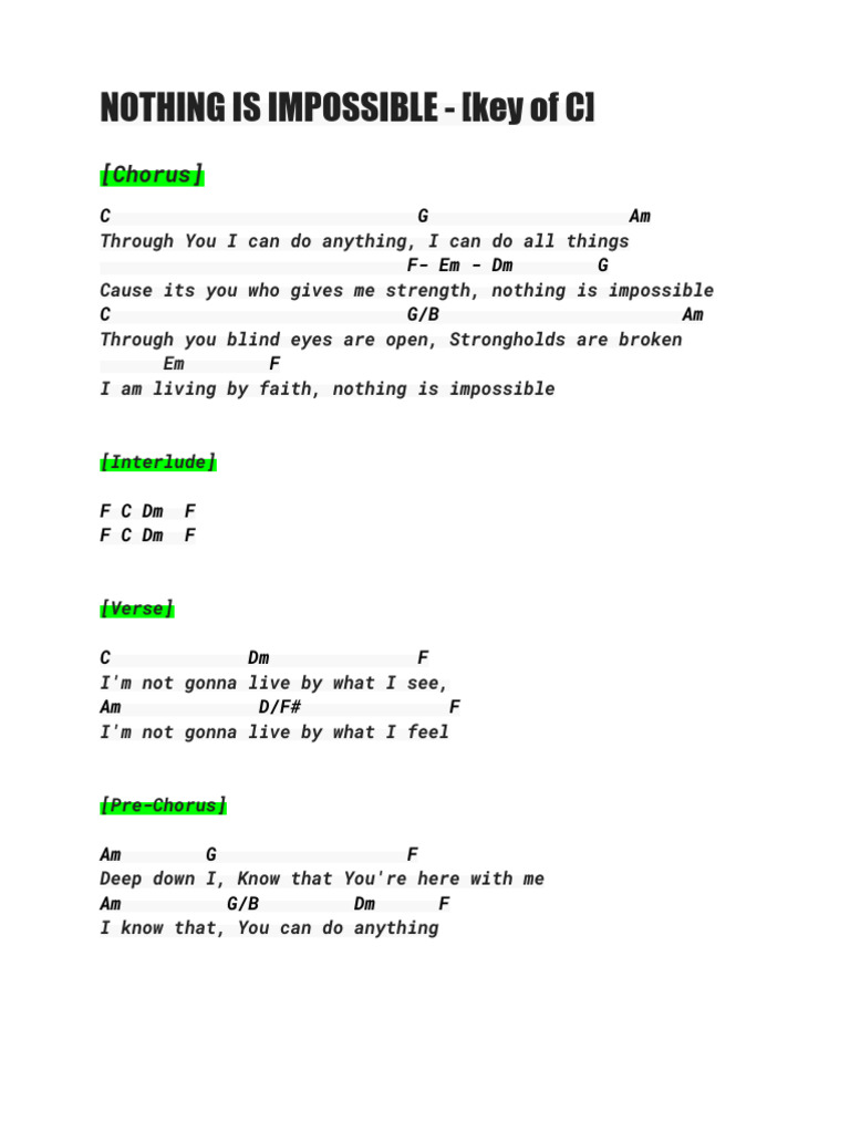 Nothing Is Impossible (C) | PDF