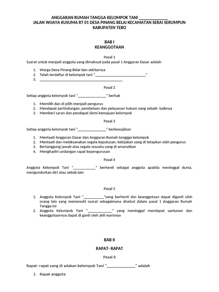 ADART Kelompok Tani RT 01 | PDF
