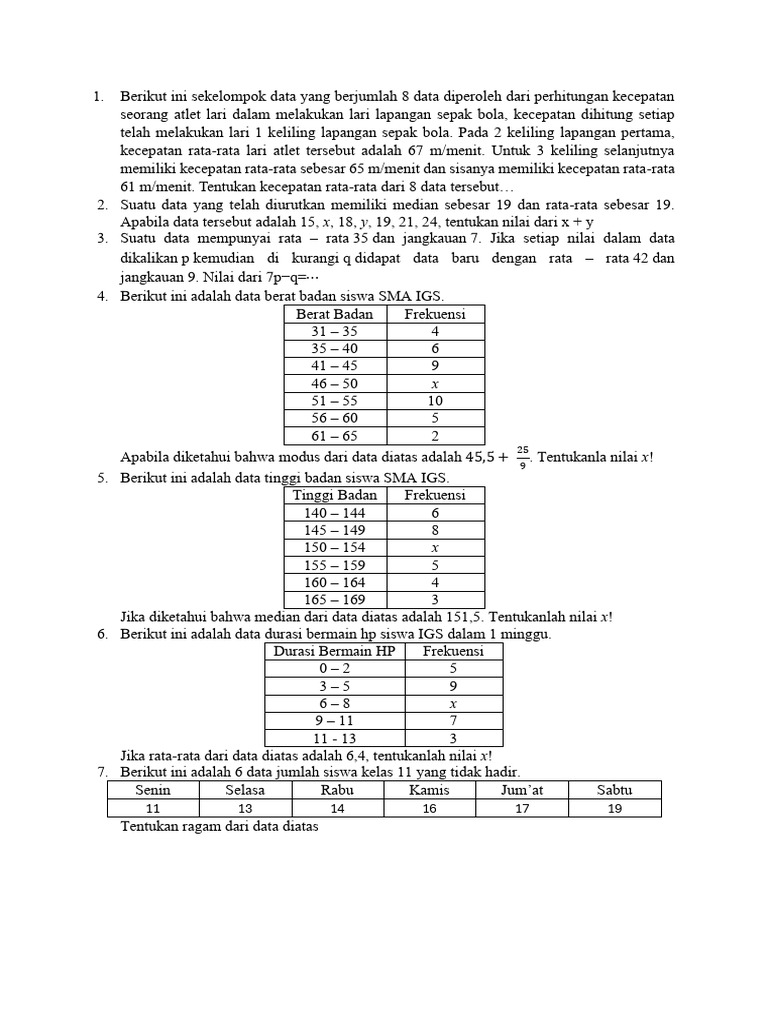 Statistic Latihan Dasar | PDF