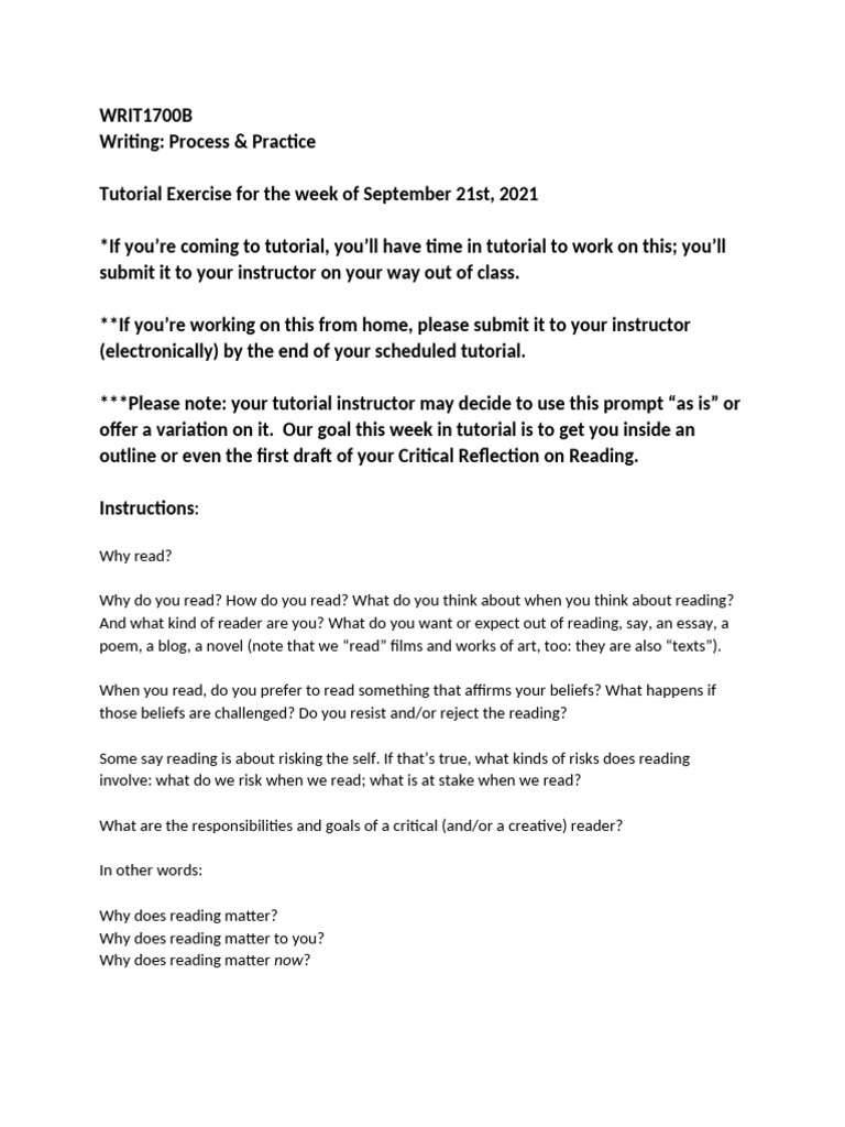 1700B - Lecture2 - Fall21 - Tutorial Prompt | PDF