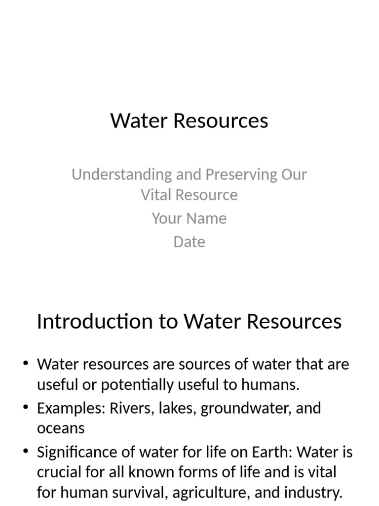 Water Resources Presentation | PDF