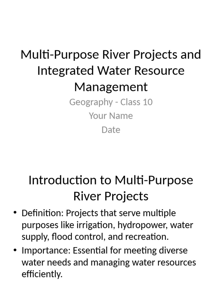 Multi Purpose River Projects IWRM Presentation | PDF