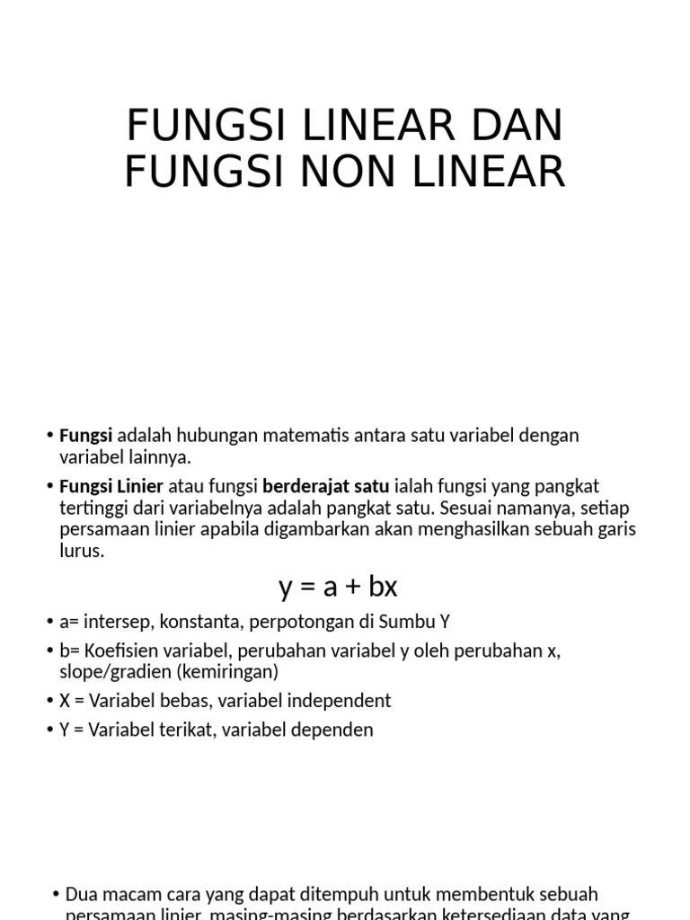Fungsi Linear Dan Fungsi Non Linear | PDF