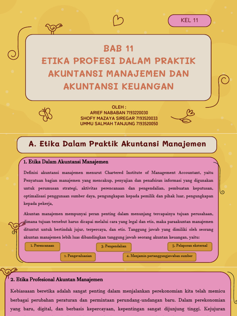 Bab 11 Etika Profesi Dalam Praktik Akuntansi Manajemen Dan Akuntansi Keuangan | PDF