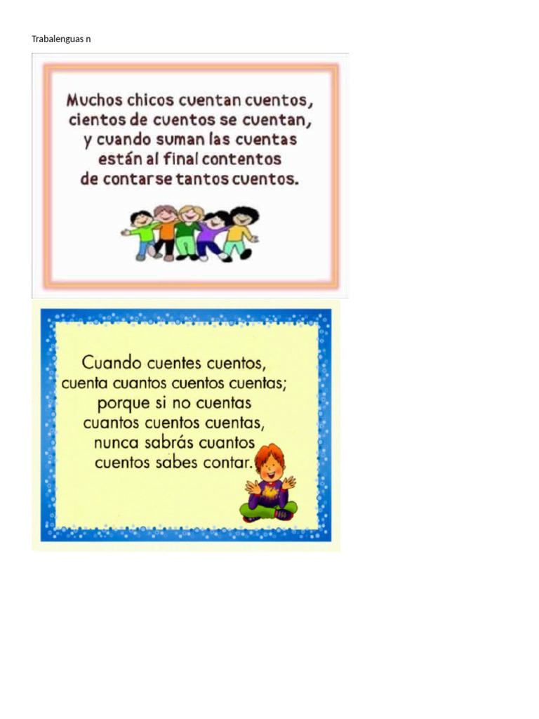 Trabalenguas N | PDF