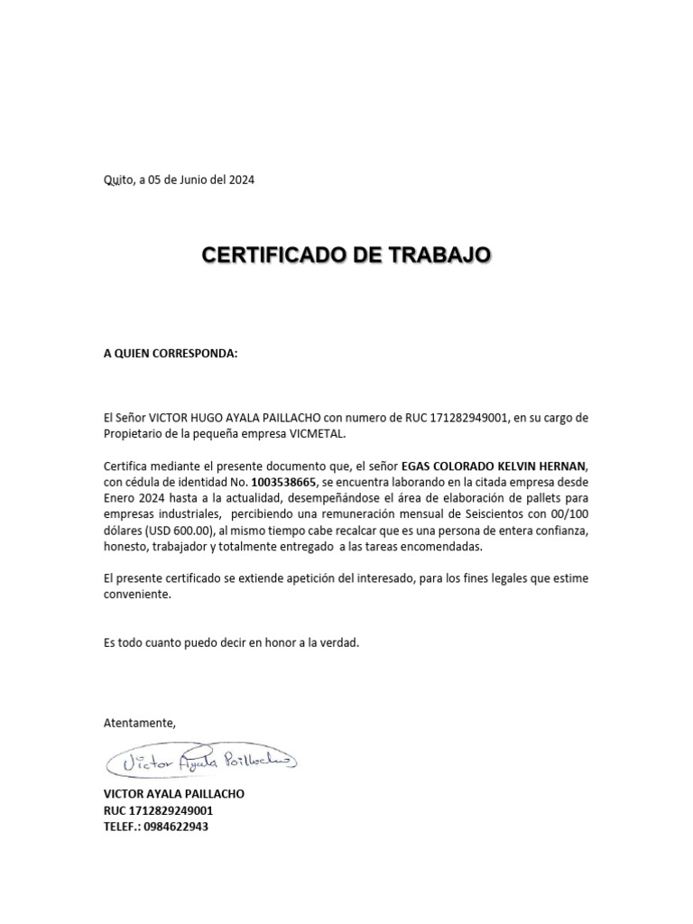 Certificado Egas | PDF