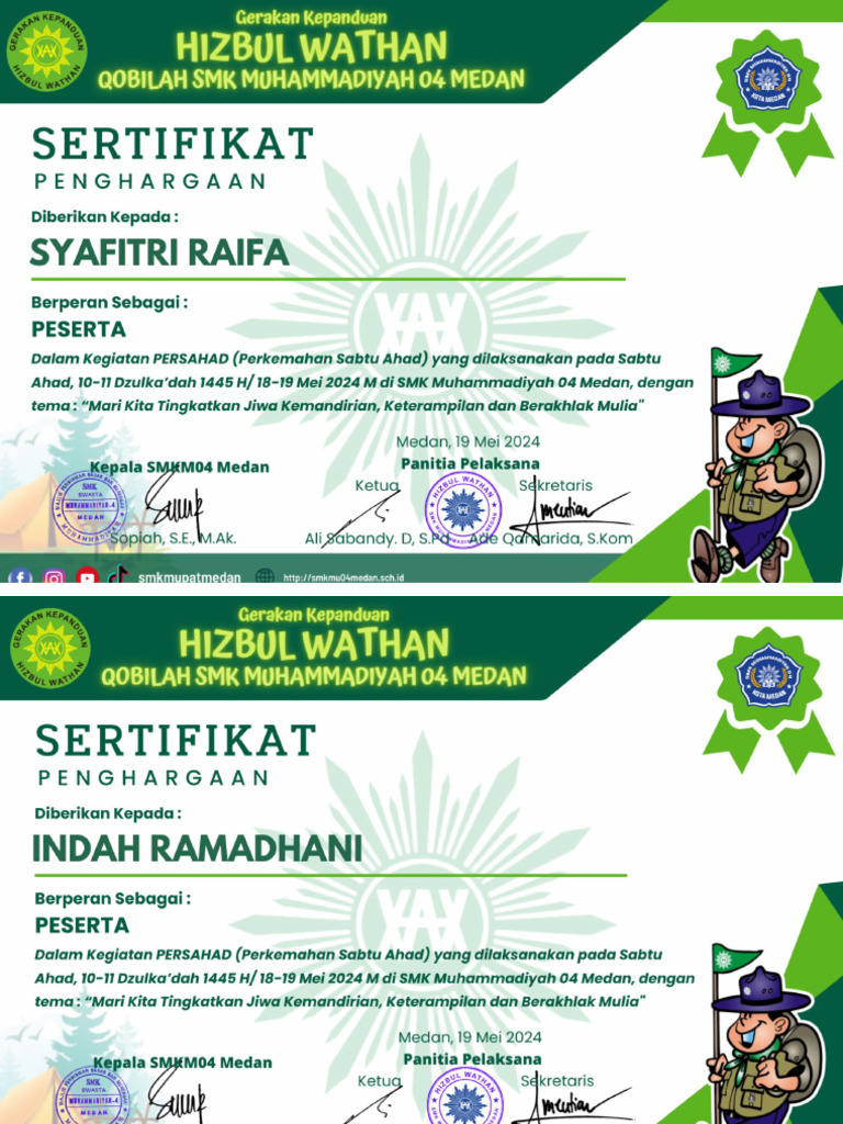 Sertifikat Persahad | PDF