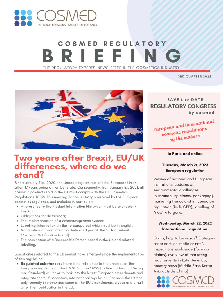 Cosmed Regulatory Briefing q3 2022 | PDF