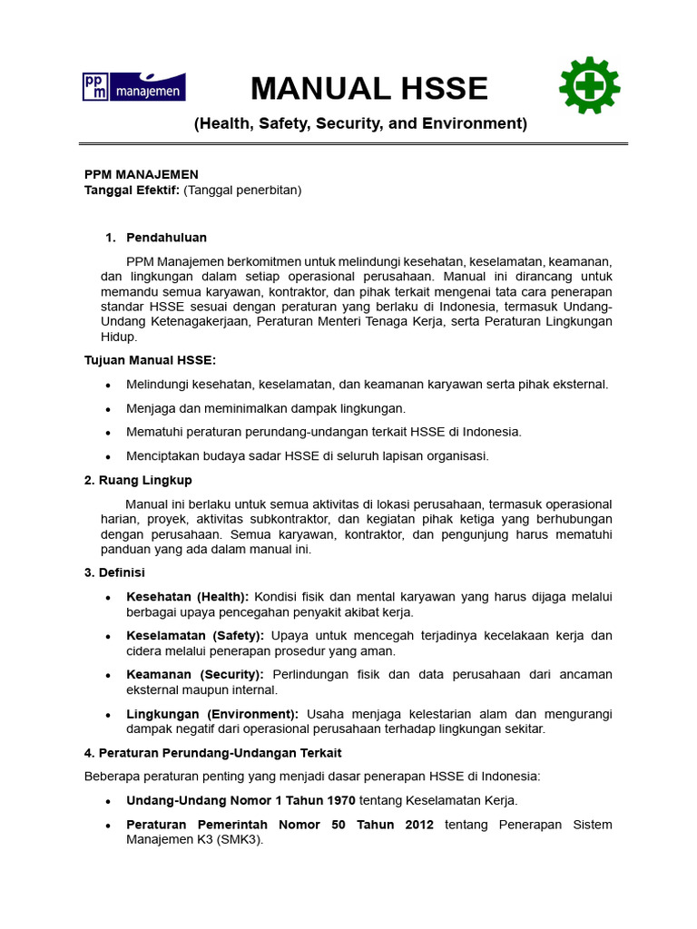 Manual Hsse PPM | PDF