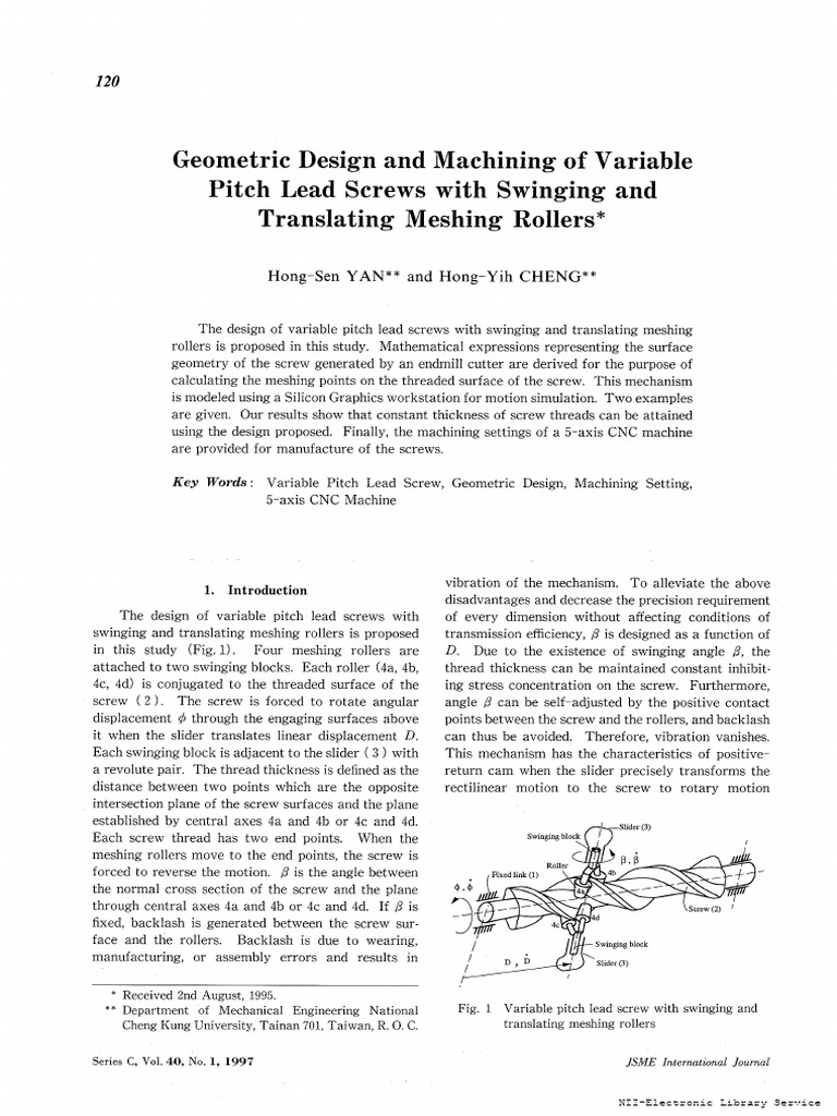 Variable Pitch Lead Screw | PDF