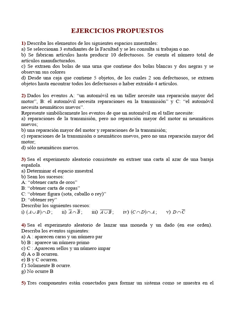 Ejercicios Propuestos U1a | PDF