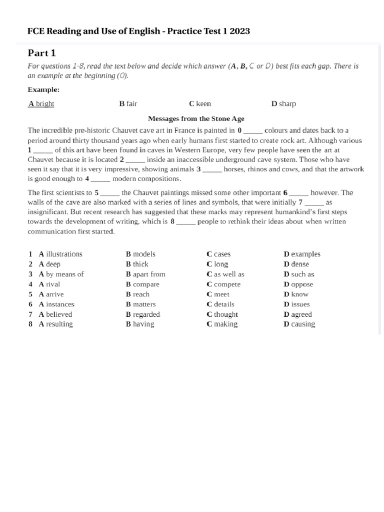 FCE Reading and Use of English | PDF