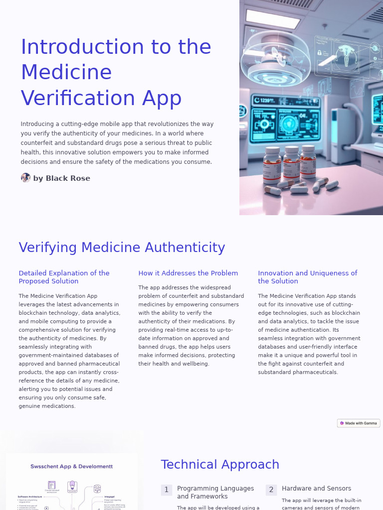 Introduction To The Medicine Verification App | PDF | Mobile App ...