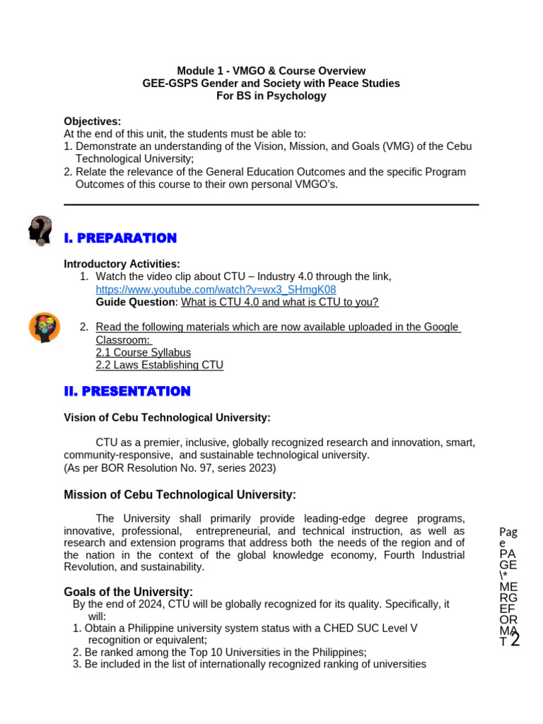 Module 1 GSPS For BS Psychology | PDF