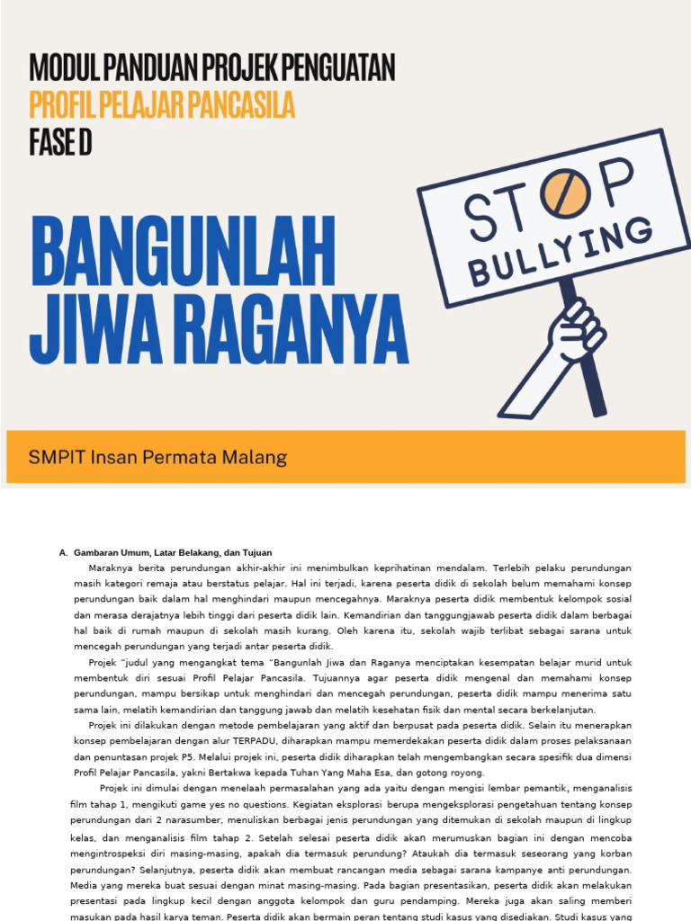 Modul Panduan Projek TTG Bully | PDF