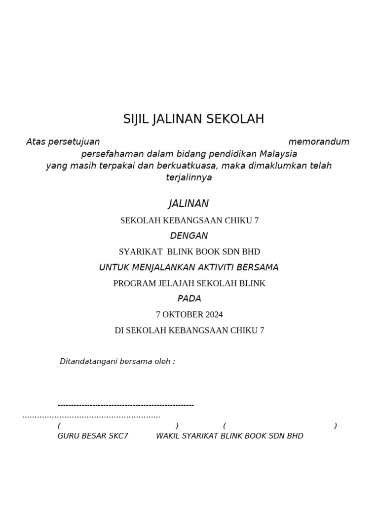 Sijil Jalinan Mou | PDF