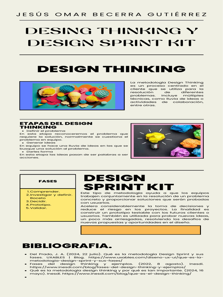 Design Thinking y de Design Sprint Kit - Jesus Omar Becerra Gutierrez | PDF
