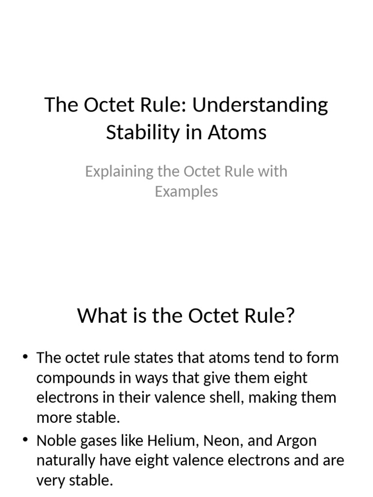 Understanding the Octet Rule | PDF | Science & Mathematics