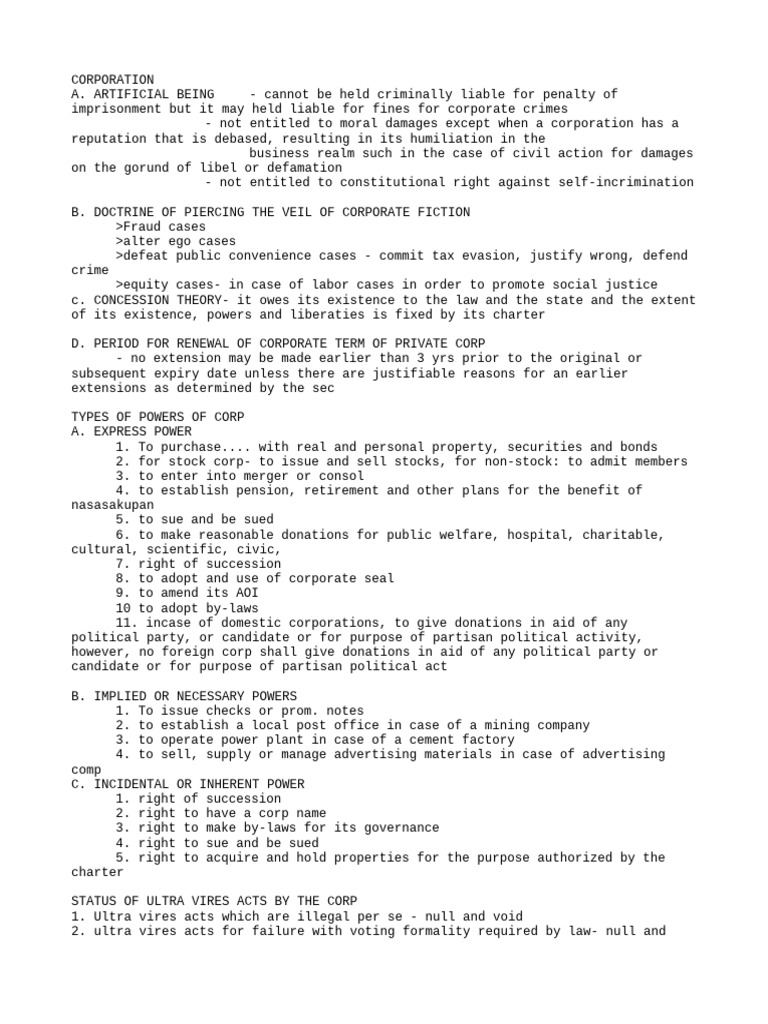 Corporation Notes | PDF