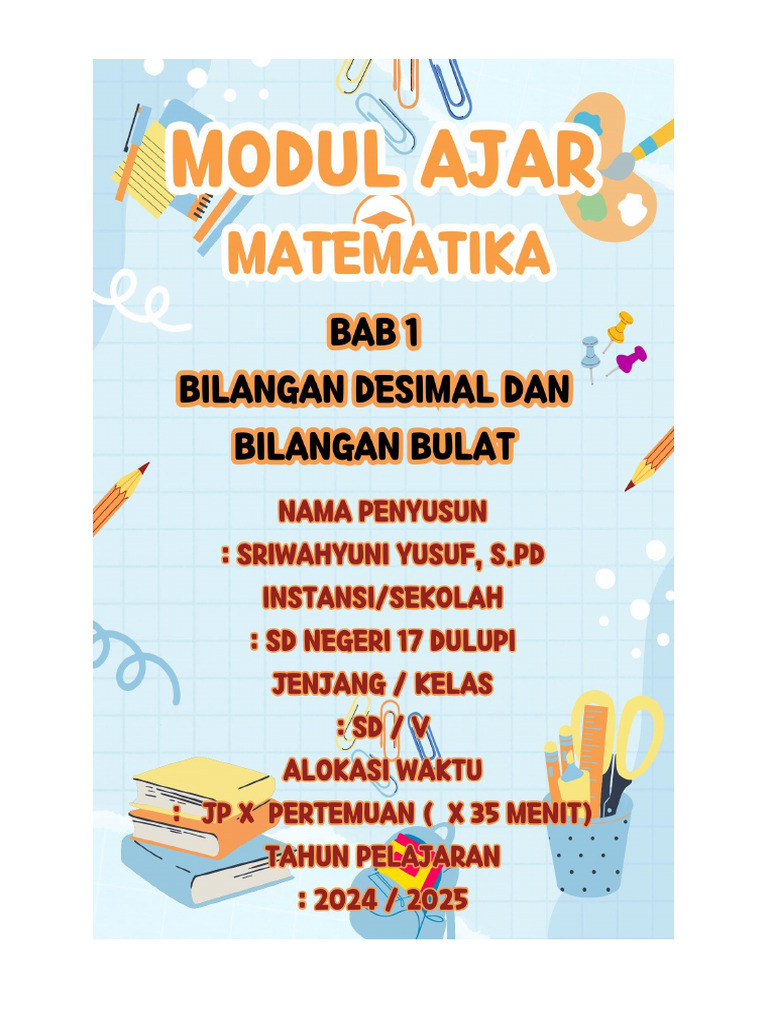 Modul Ajar MTK Kelas 5 - BAB 1 | PDF
