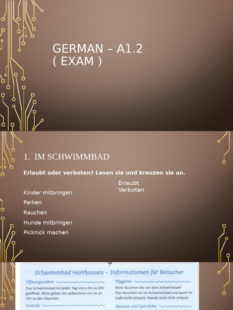 German - A1.2 Exam | PDF