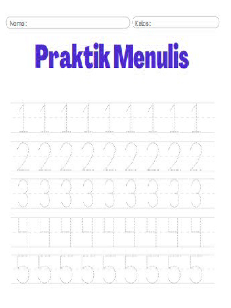 Praktik Menulis Angka | PDF