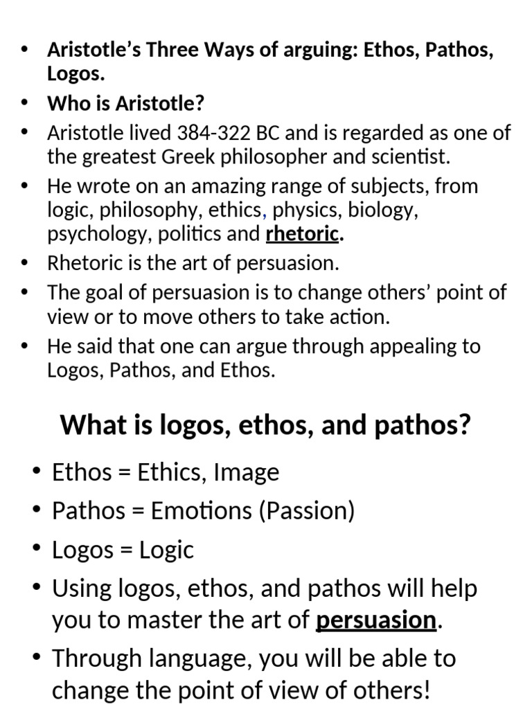 NOTES 5 Logos Ethos Pathos Powerpoint(1) | PDF