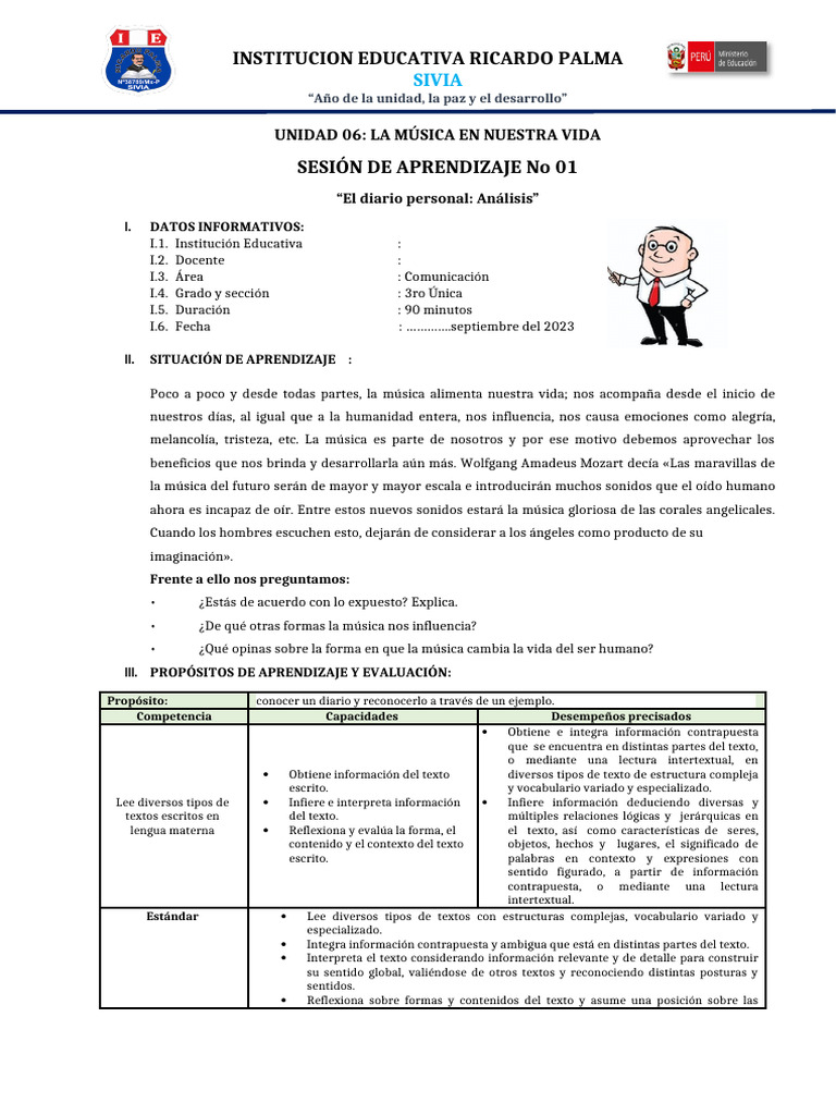 3° Sesion 1 Com U6 - Sem 1 | PDF