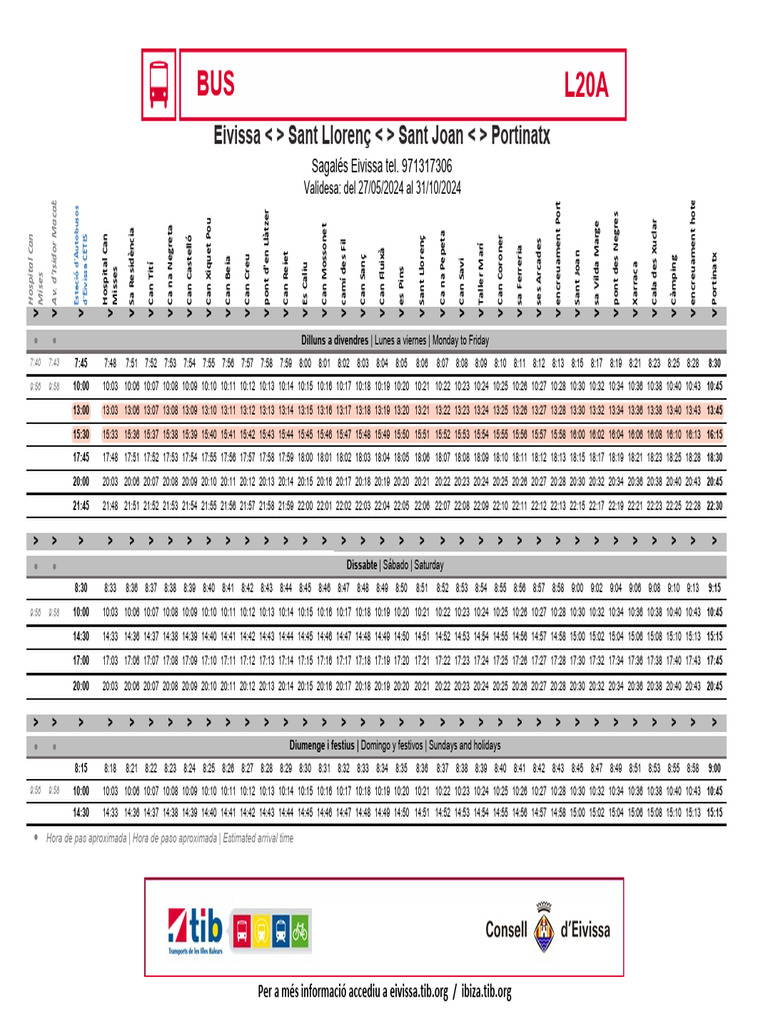 Bus Portinatx | PDF