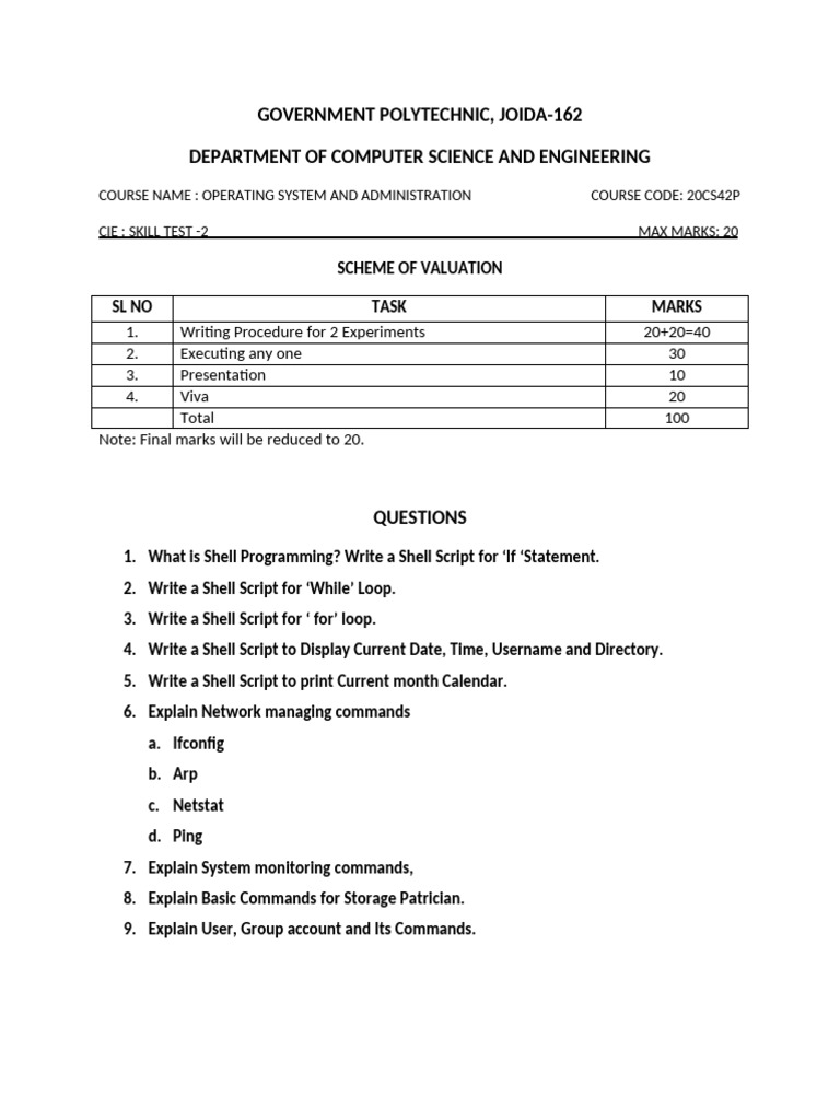 OSA SKILL TEST 2 | PDF