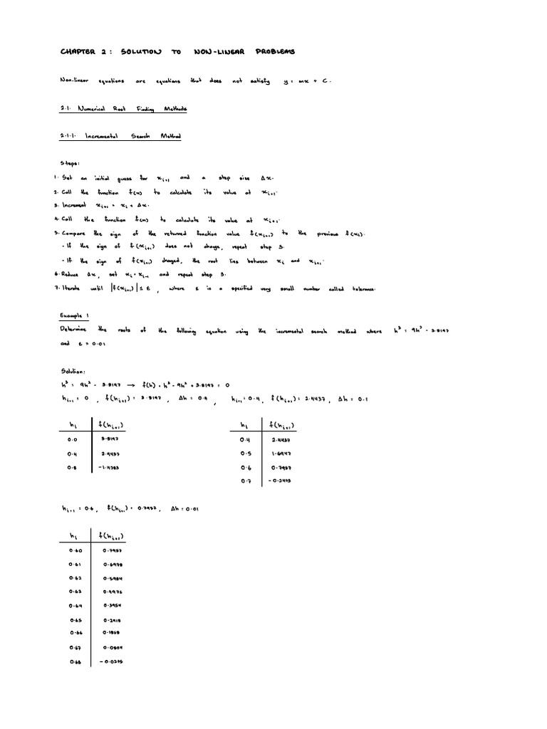Chapter 2 - Solution To Non-Linear Problems | PDF